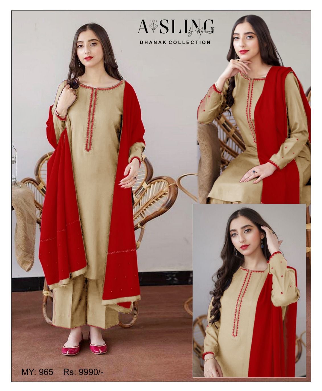 Asling Most Demanding Edition – Premium 3PC Unstitched Dhank Suit ...
