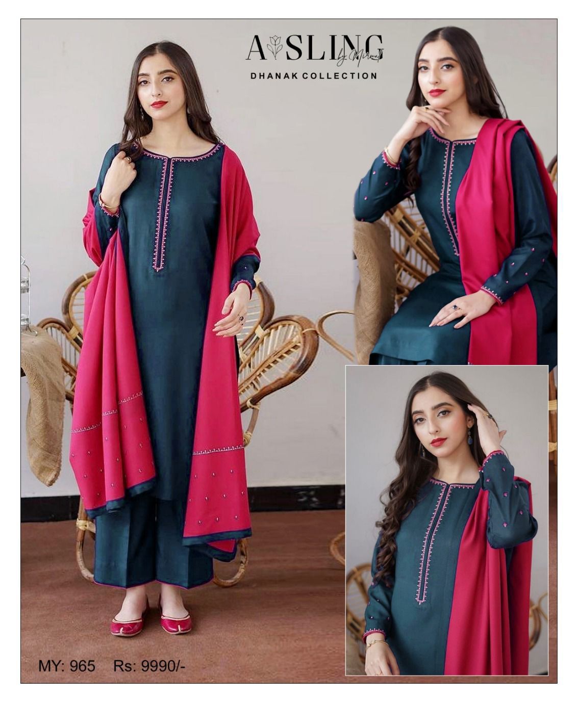 Asling Most Demanding Edition – Premium 3PC Unstitched Dhank Suit ...